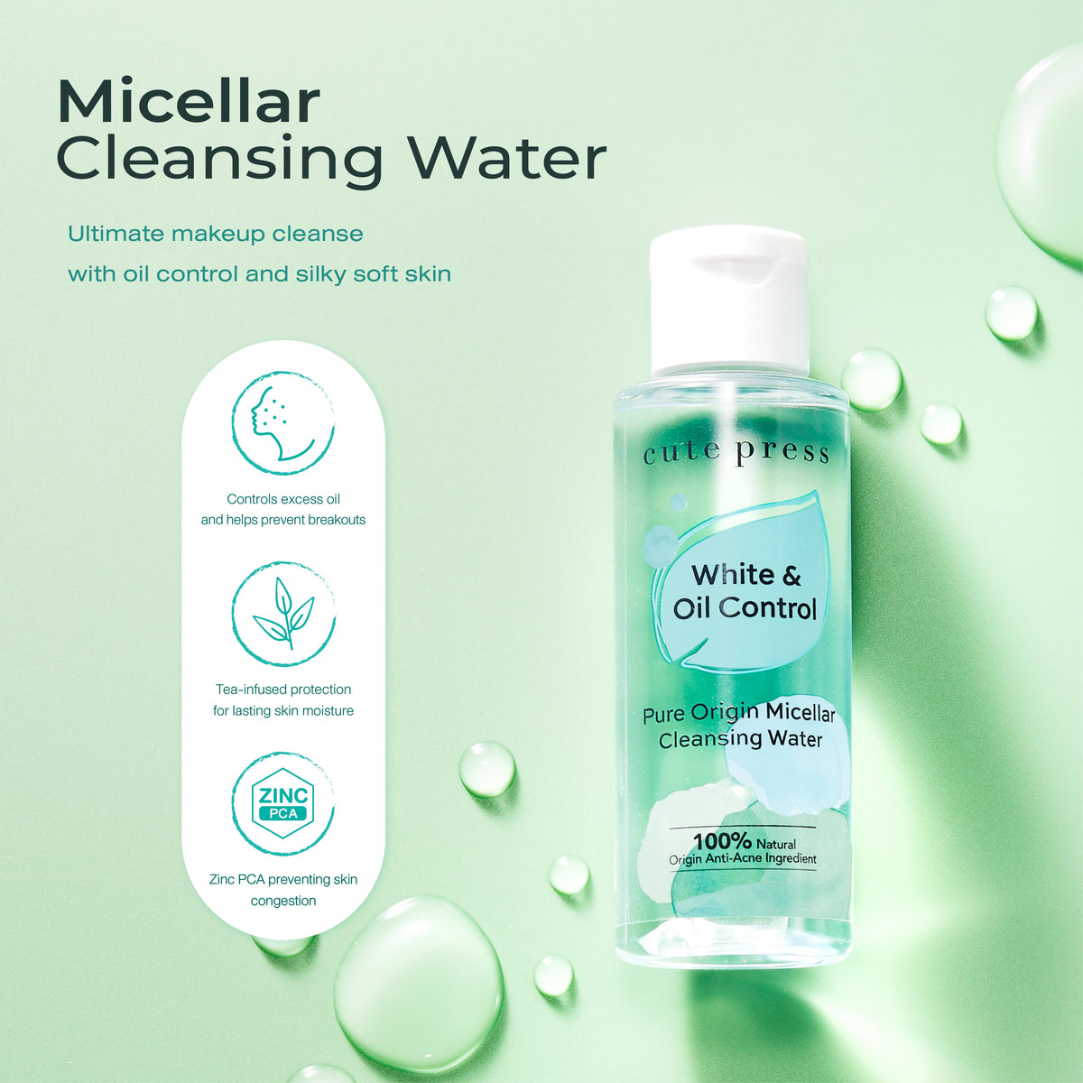Pure Origin Micellar Cleansing Water [100 ml.] | Cute Press Global Official